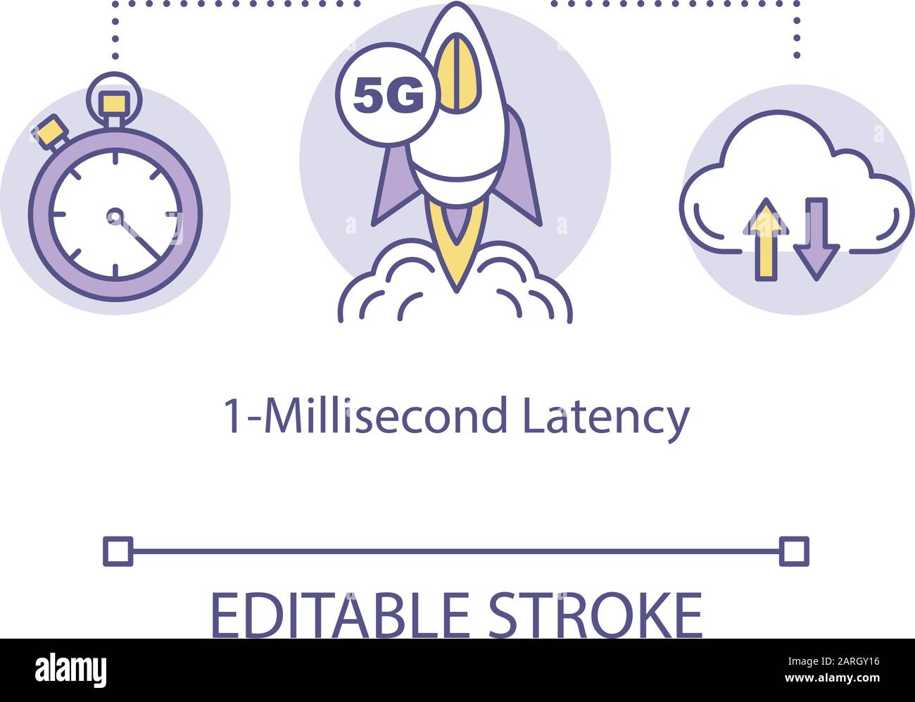 1-Millisecond latency concept icon. 5G technologies idea thin line ...