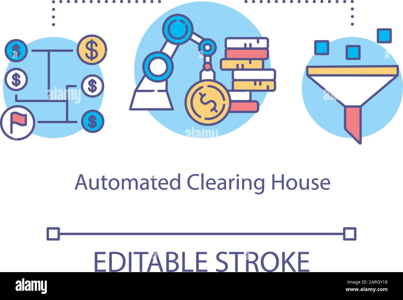 Automated Clearing House concept icon. Electronic network idea thin ... Automated Clearing House concept icon. Electronic network idea thin ...