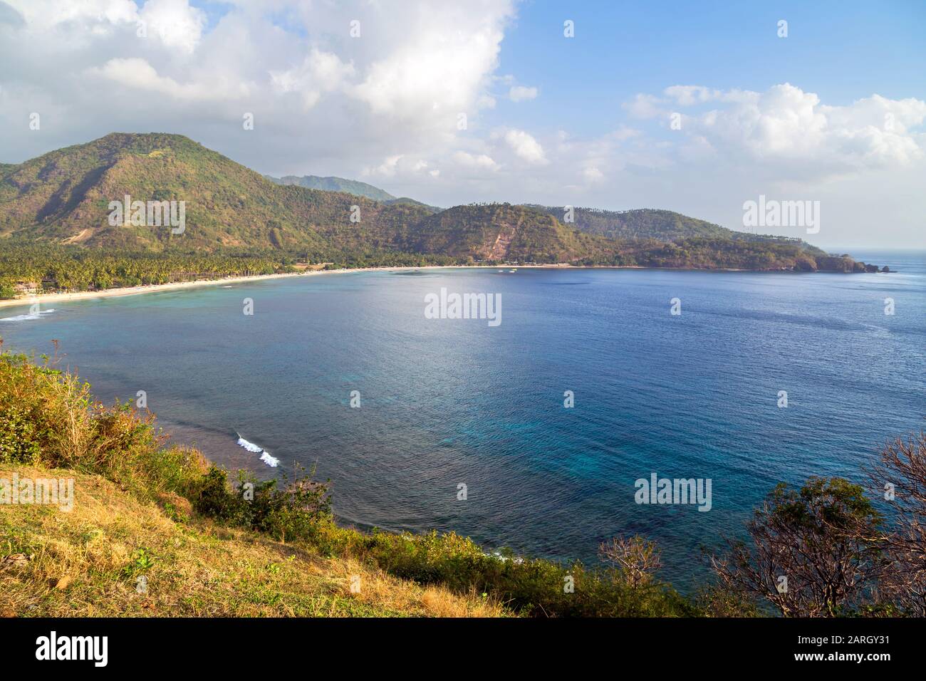 Beautiful landscape of Senggigi beach, Lombok island, scenic travel ...