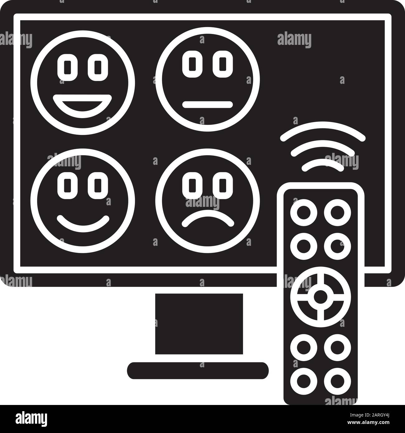 TV channel rating survey glyph icon. Emotional opinion. Consumer review ...