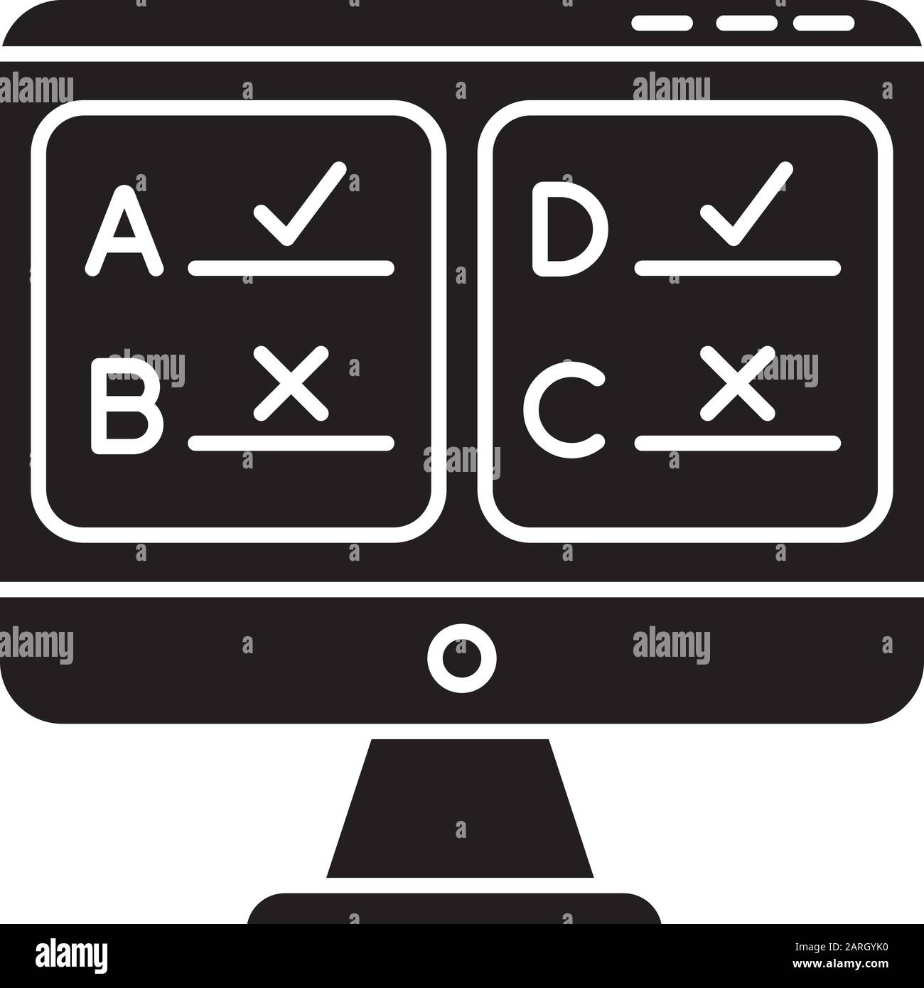 Online survey glyph icon. Multiple answer questionnaire. Social ...