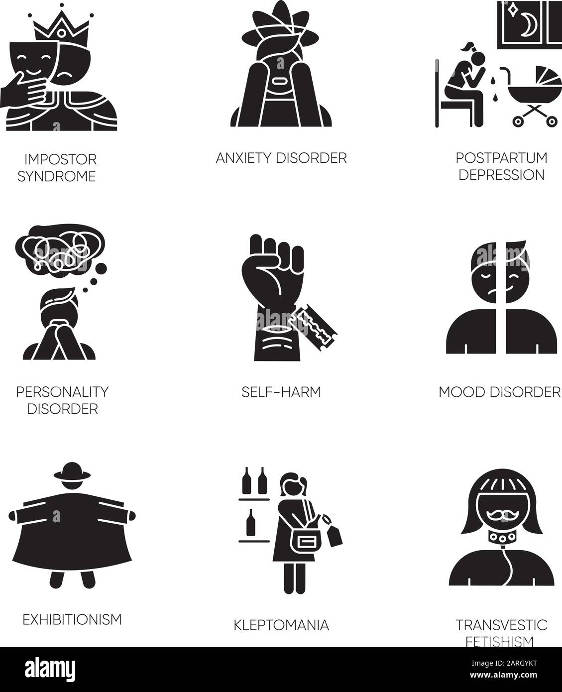 Self harm silhouette Black and White Stock Photos & Images - Alamy