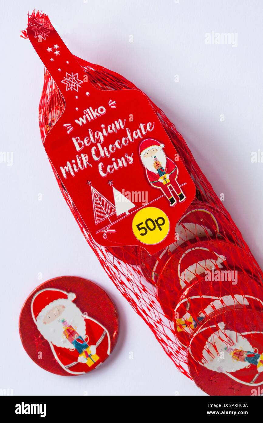 Wilko Belgian Milk Chocolate Coins chocolates with Father Christmas ...