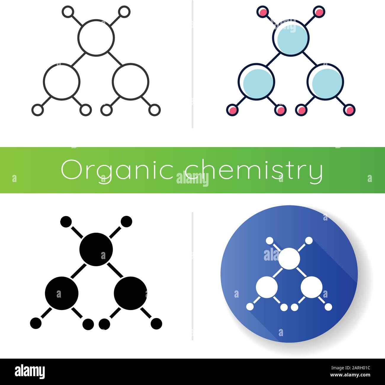 Molecule flat design long shadow icon. Crystal structure. Molecular ...
