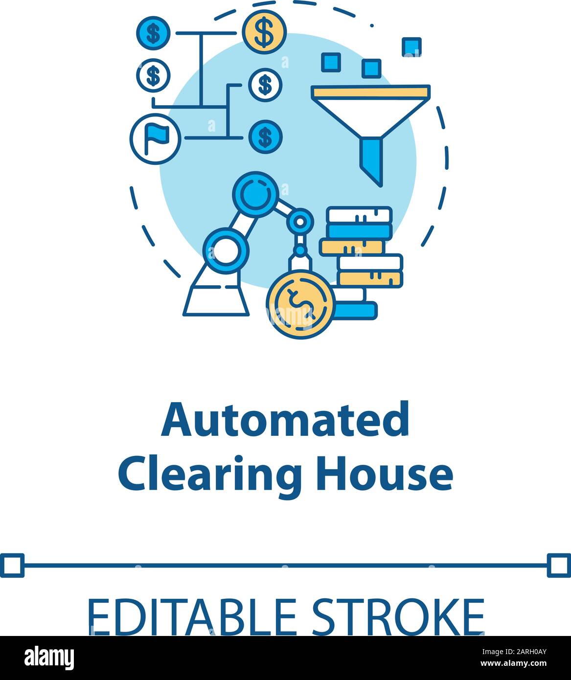 Automated Clearing House concept icon. ACH credit transfer idea thin ... Automated Clearing House concept icon. ACH credit transfer idea thin ...