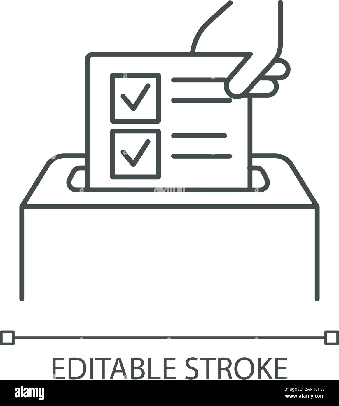 Anonymous survey linear icon. Ballot box. Feedback form. Opinion ...