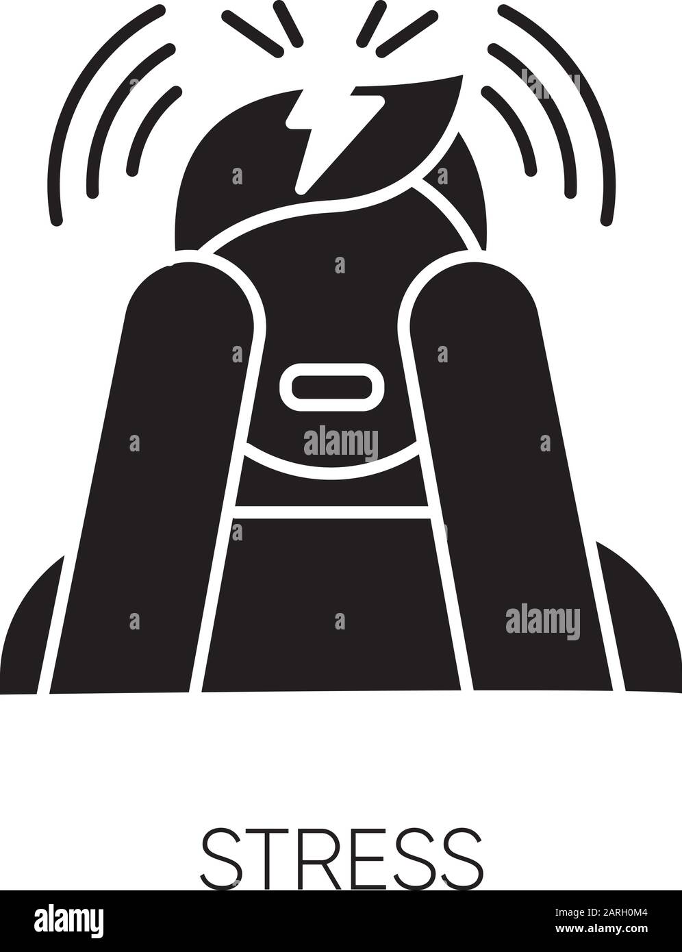 Stress glyph icon. Anxiety and panic attack. Emotional problem ...