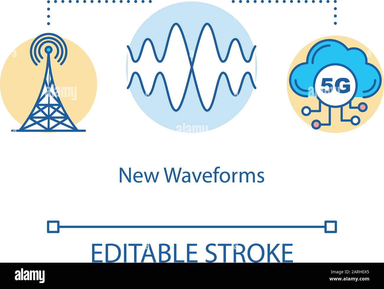 New waveforms concept icon. 5G technologies idea thin line illustration ...