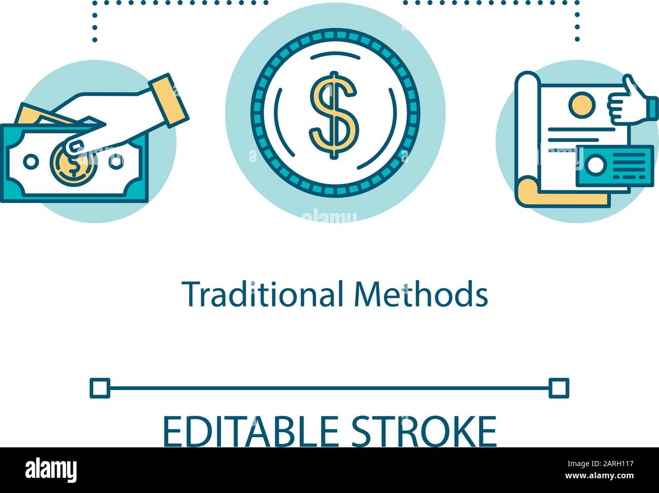 Traditional payment methods concept icon. Payment in currency idea thin ... Traditional payment methods concept icon. Payment in currency idea thin ...