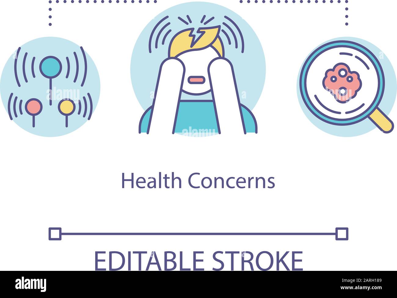 Health concerns concept icon. Medical examination. 5G technologies idea ...