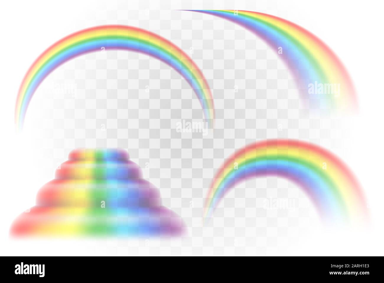 rainbow multicolor realistic vector illustration isolated on ...