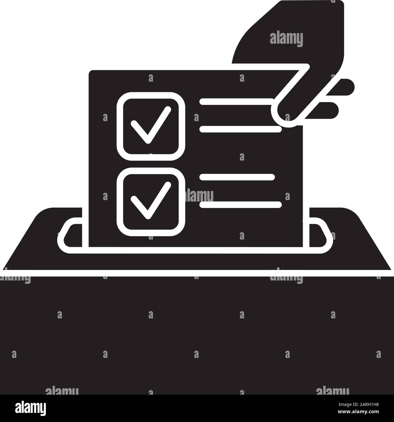 Anonymous survey glyph icon. Ballot box. Feedback form. Opinion polling ...