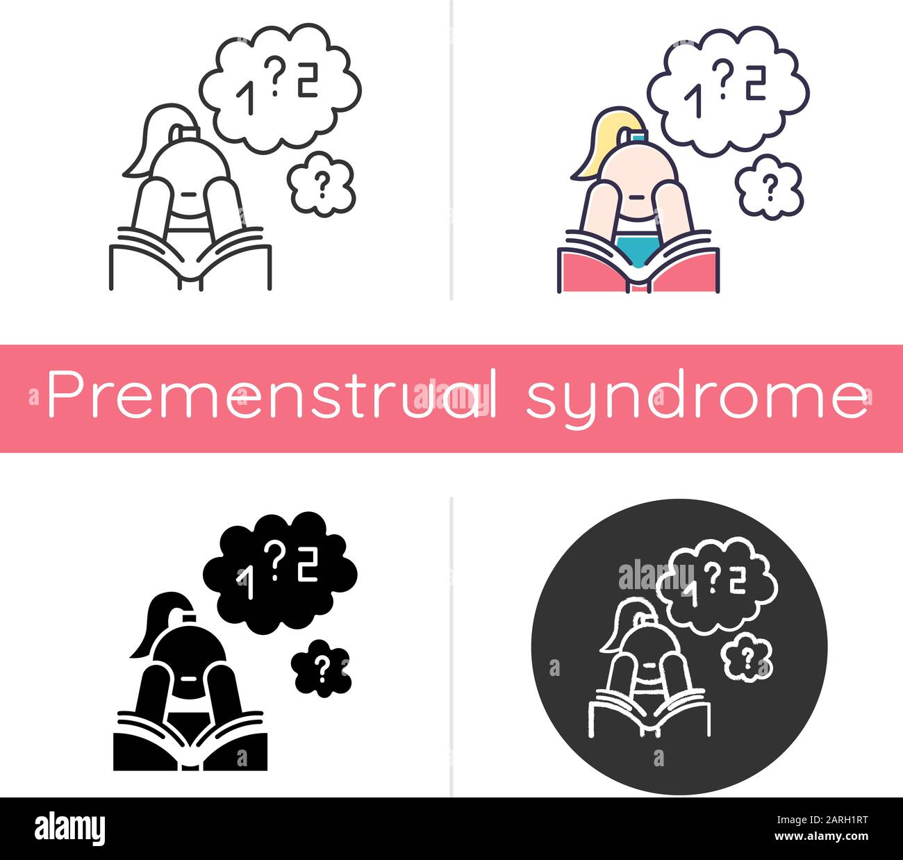 Poor concentration icon. Math problem solving. Algebra studying ...