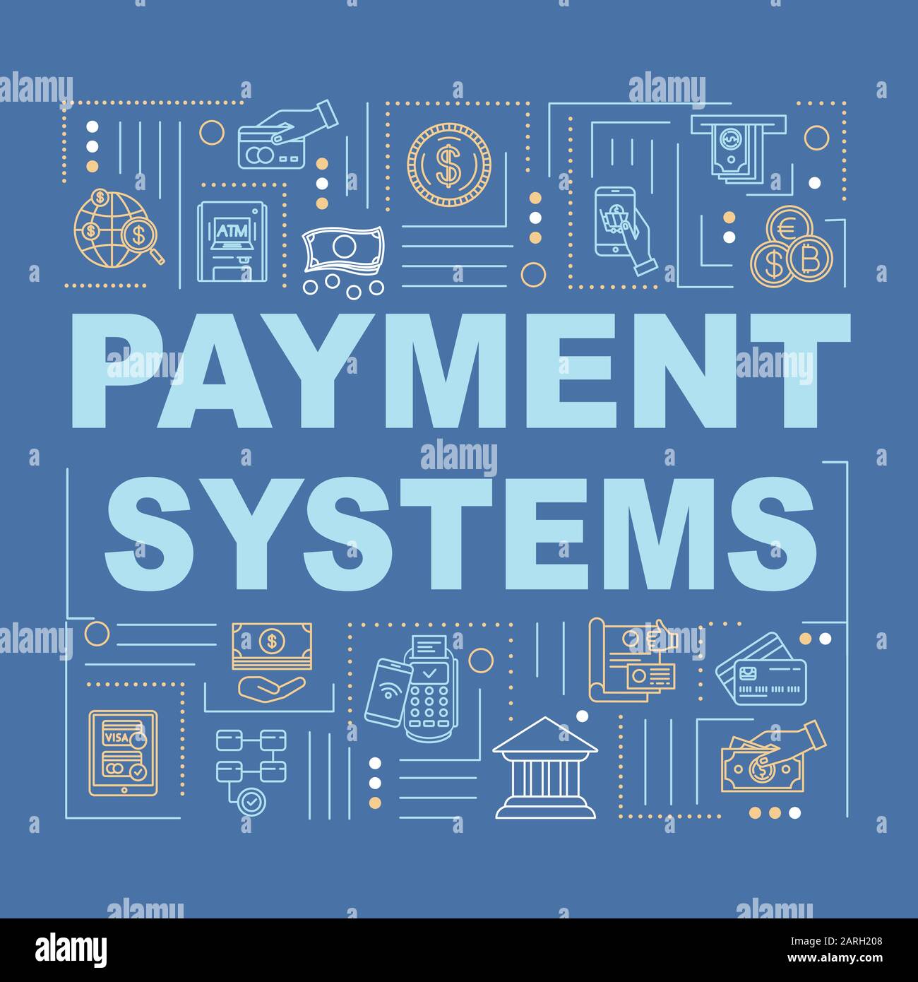 Payment systems word concepts banner. Money transfers, financial ...
