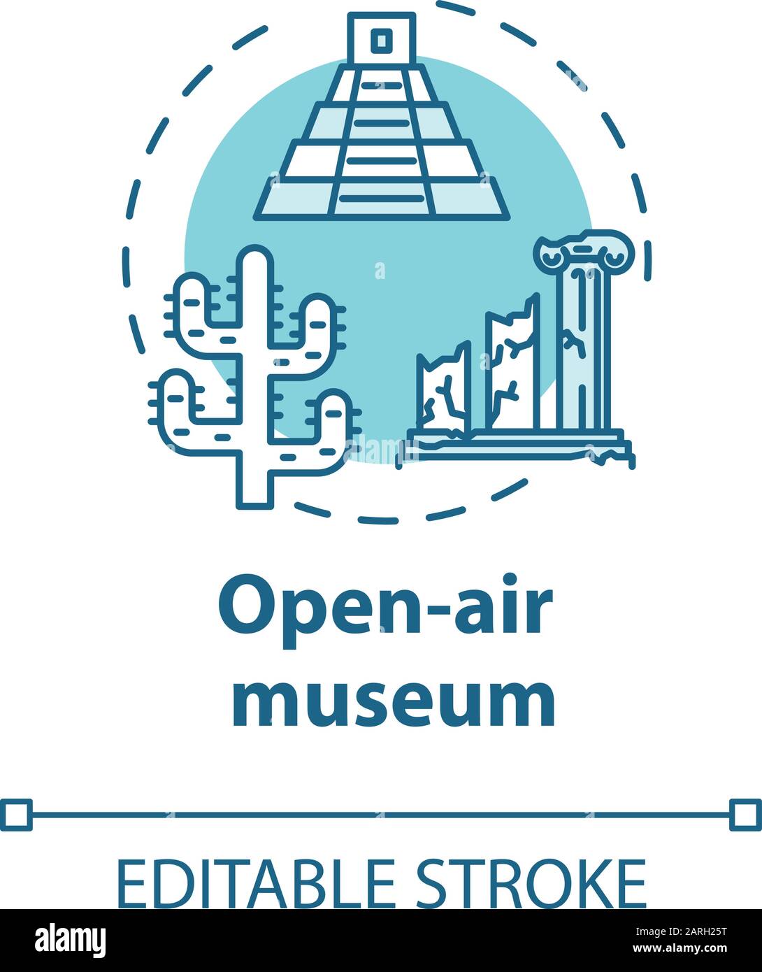 Open-air museum concept icon. Historical architecture exhibition ...