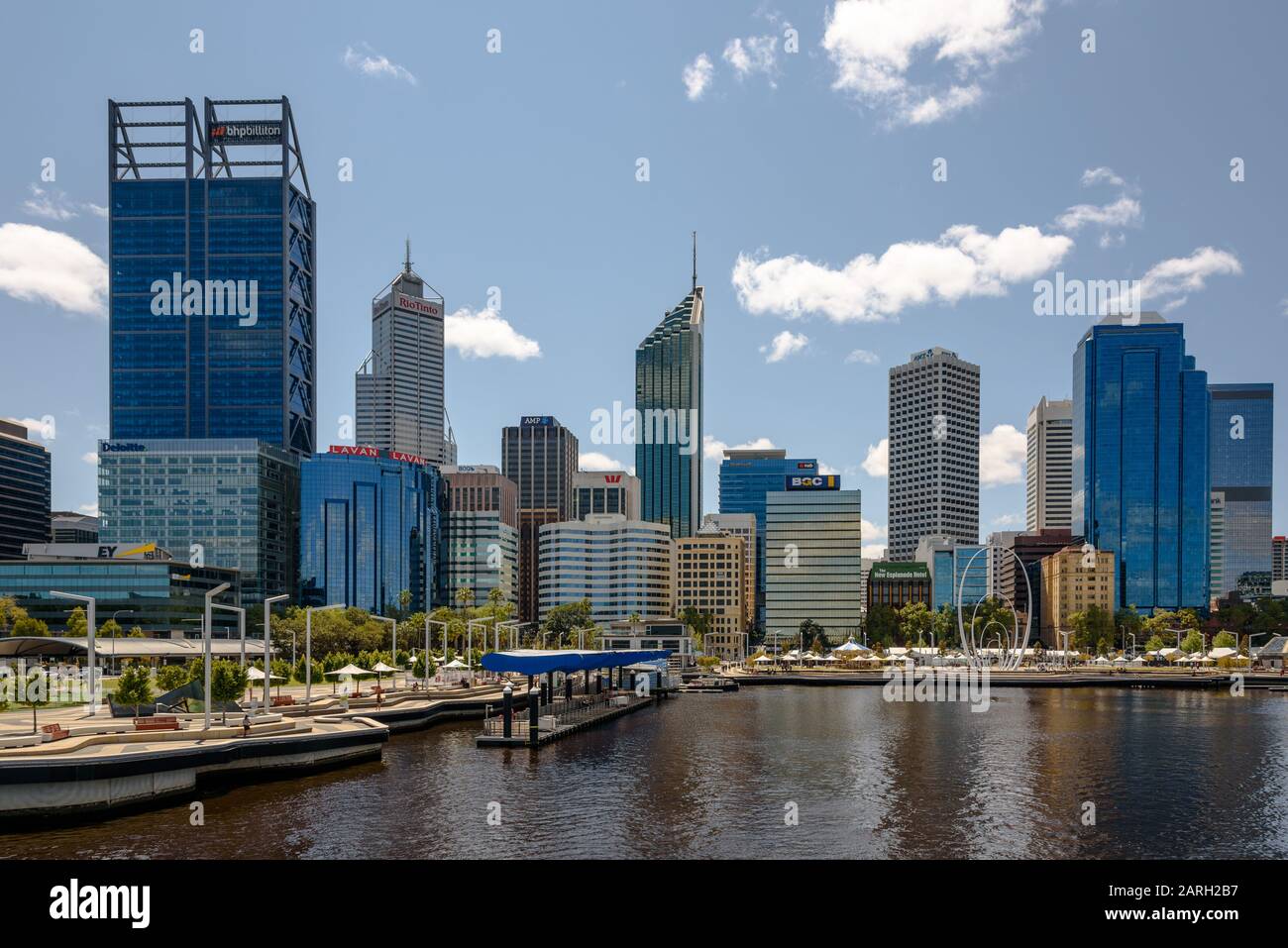 The skyscrapers of Perth's central business district with Elizabeth ...
