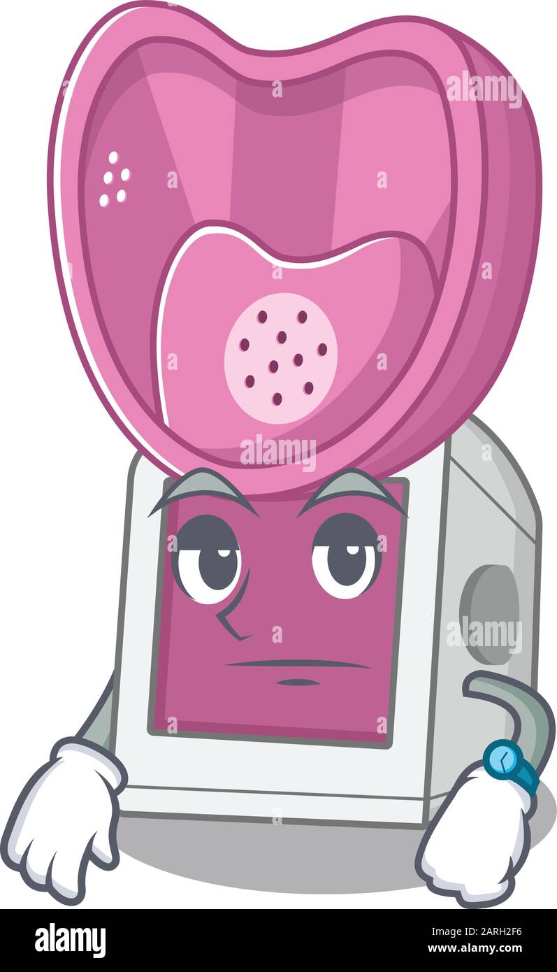 cartoon character design of steam inhaler on a waiting gesture Stock ...