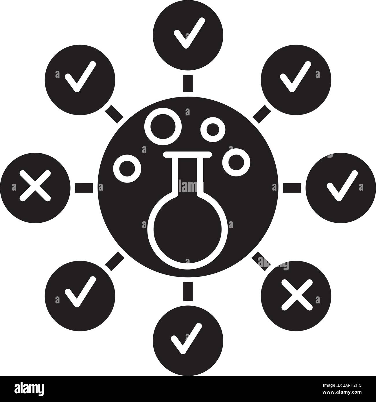 Chemical survey glyph icon. Composition analysis. Quality control ...