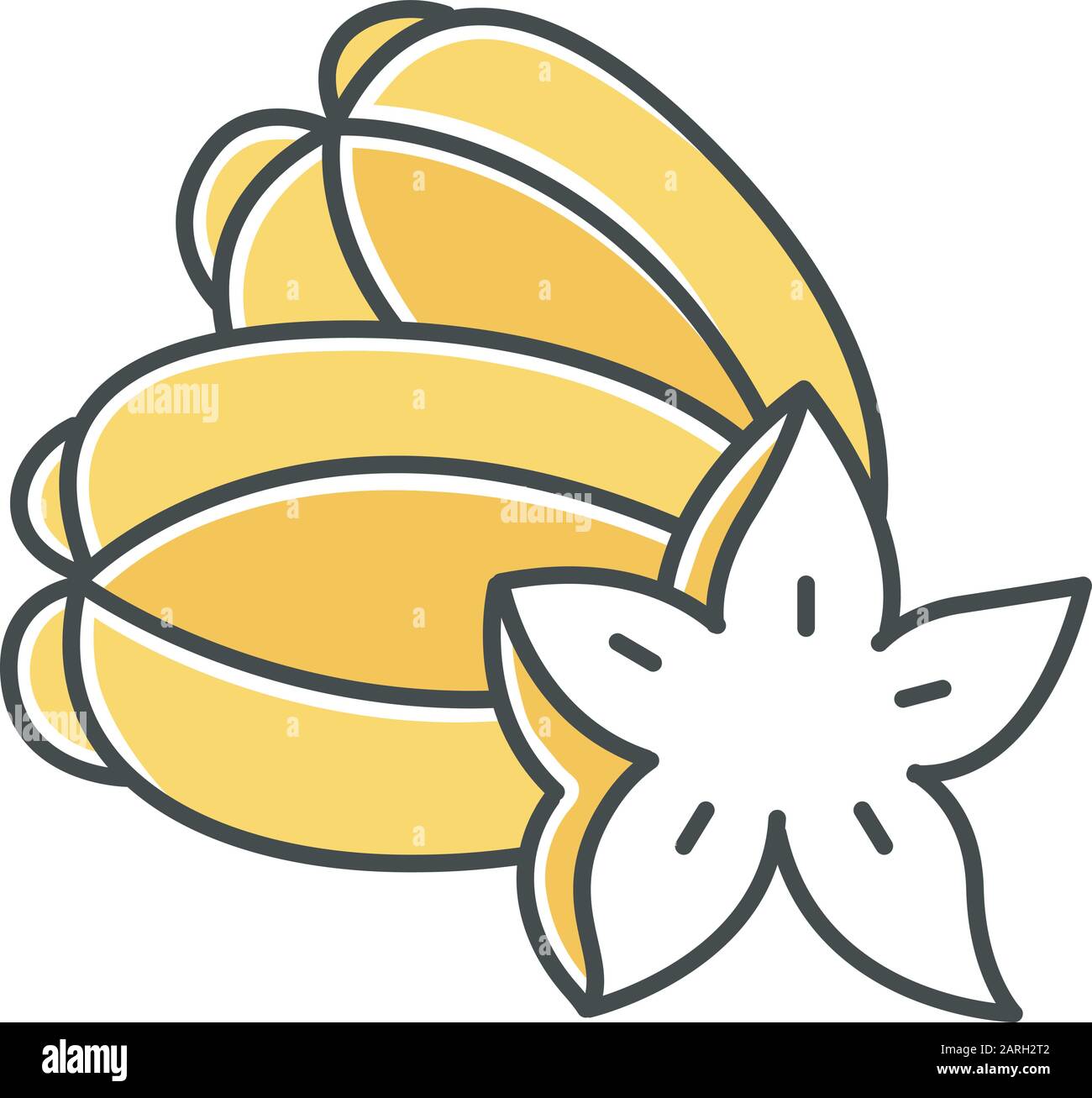 Star fruit yellow color icon. Carambola piece. Exploring local food ...