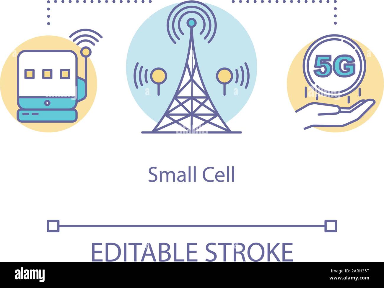 Smart cell concept icon. 5G technologies idea thin line illustration ...