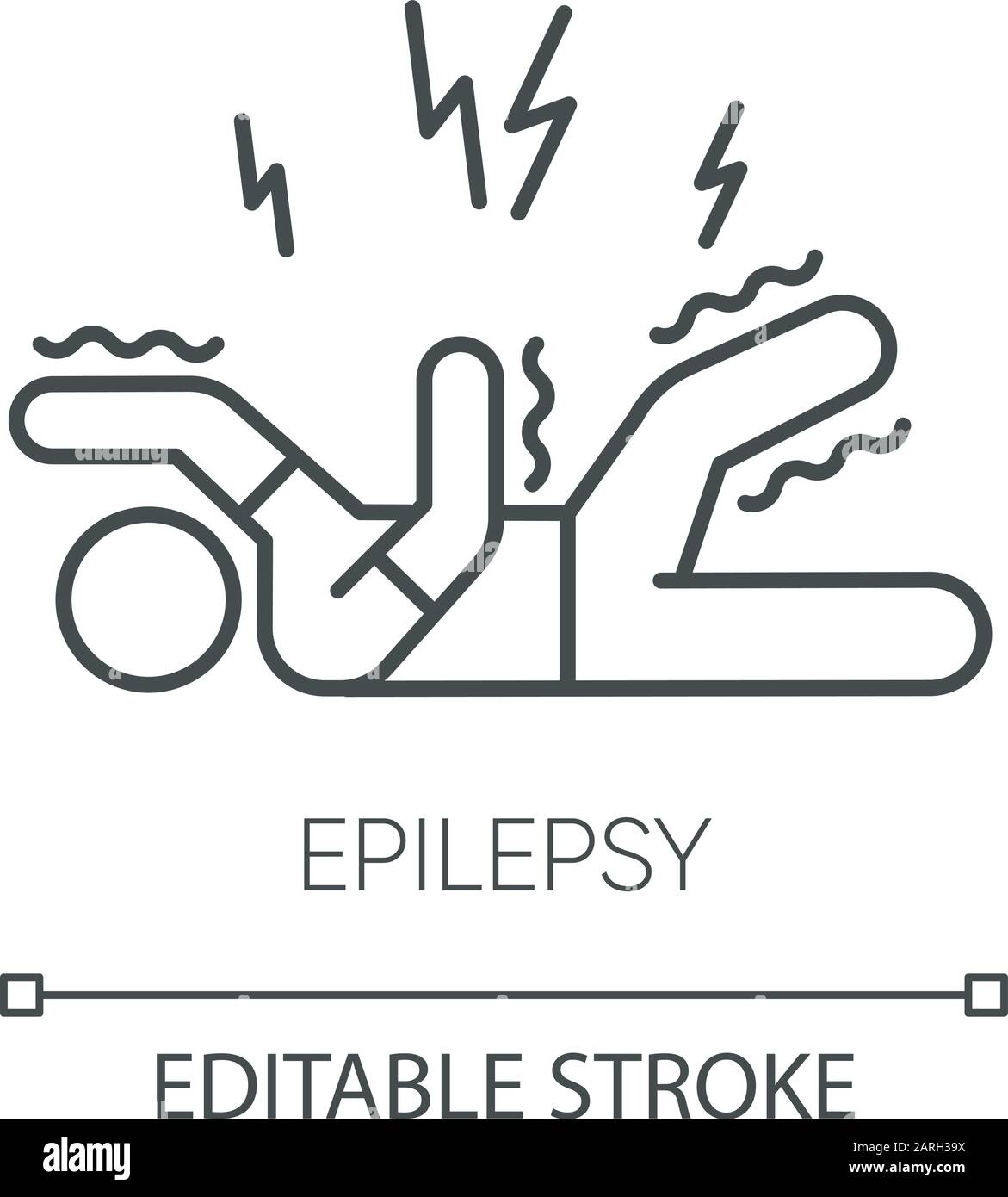 Epilepsy Linear Icon Convulsive Seizure Shaking And Tremor Epileptic Stroke Mental Disorder