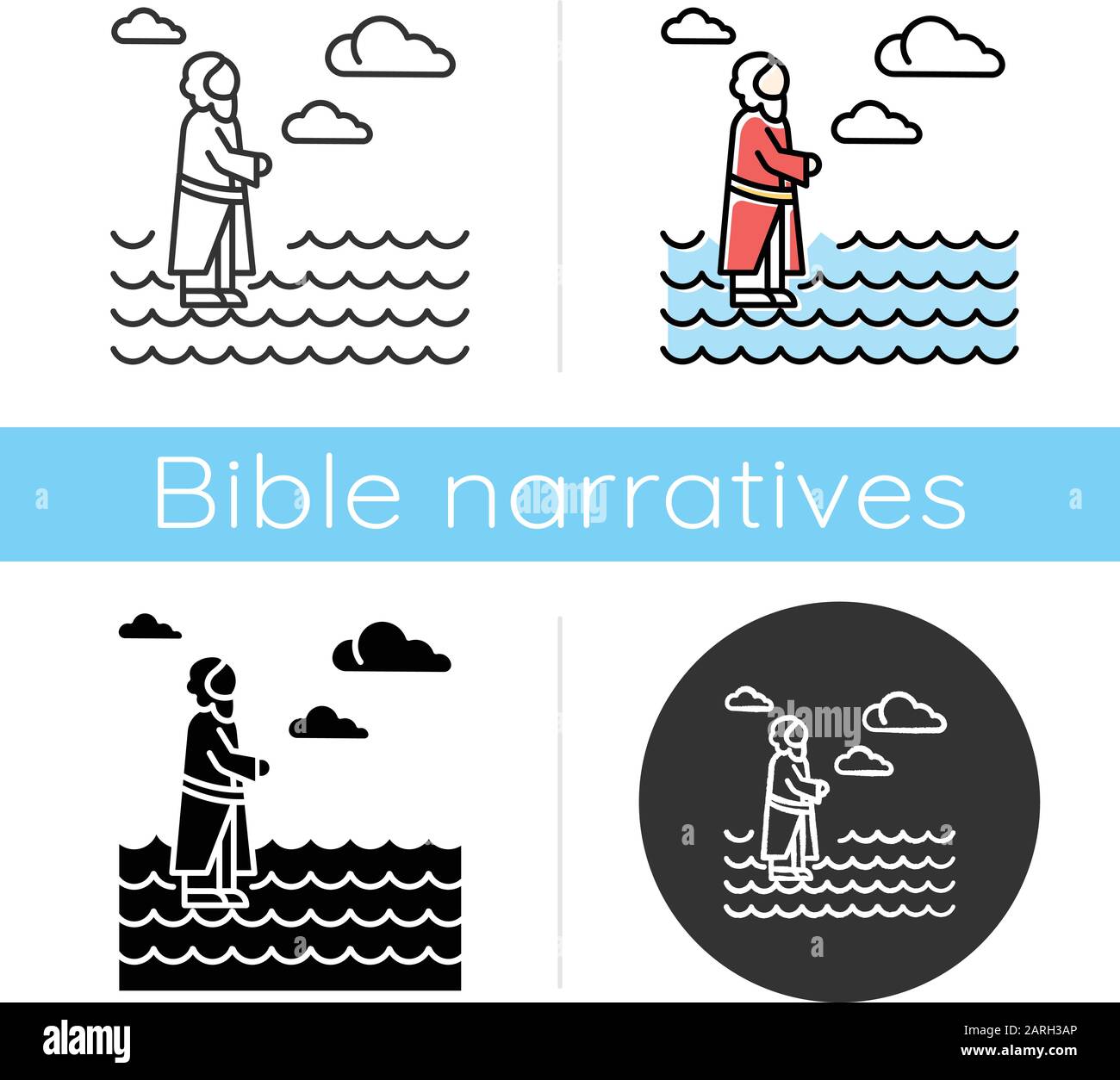 Walking on water jesus Stock Vector Images - Alamy