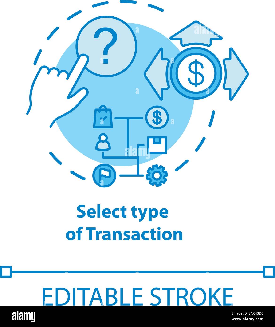 Select Type Of Transaction Turquoise Concept Icon Atm Operation Idea