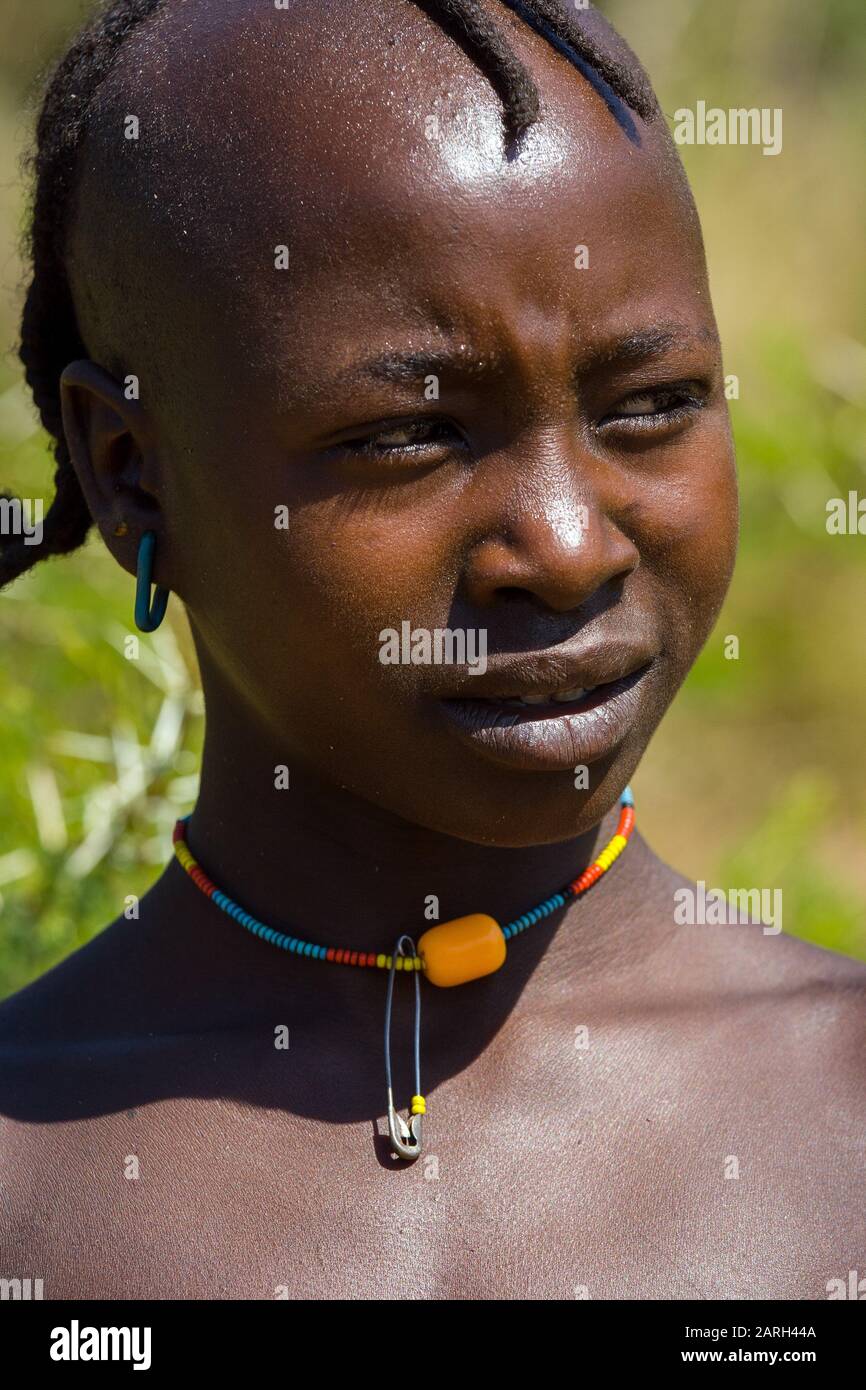 Young Hamer girl, Hamer tribe, Omo Valley, Southern Ethiopia Stock ...