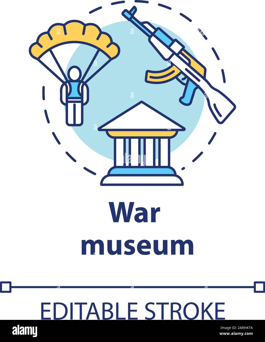 War museum concept icon. Military memorial. Imperial archives ...