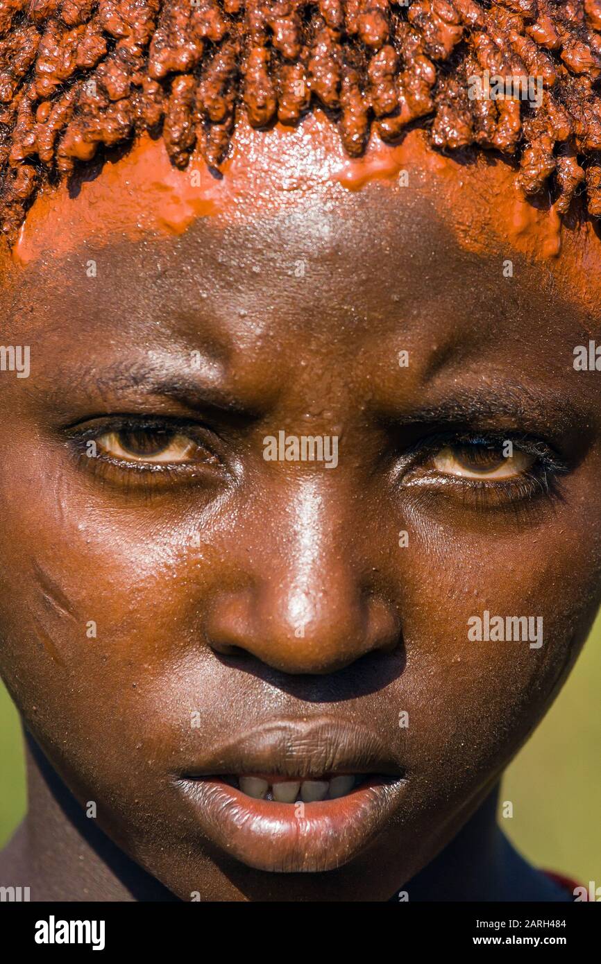 Hamer woman with with traditional hairstyle, Hamer tribe, Omo Valley ...