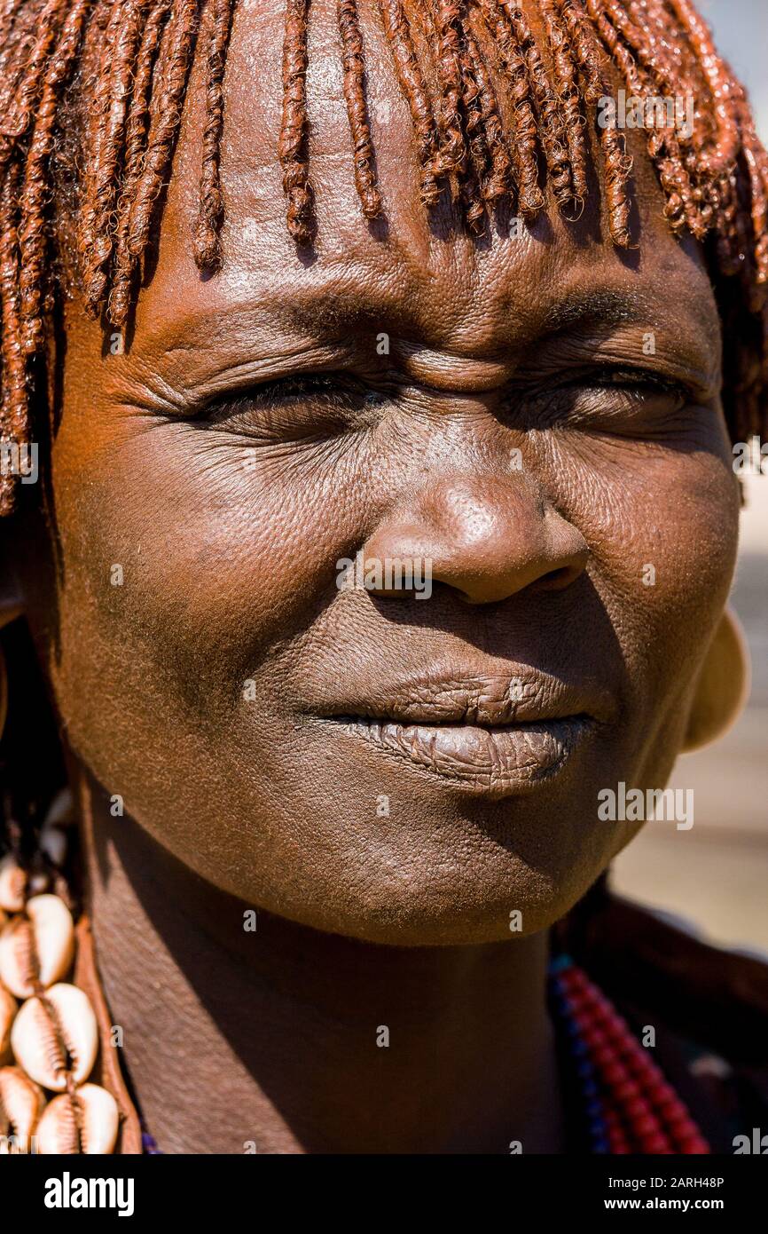 Hamer woman with her braid style, Hamer tribe, Omo Valley, Southern ...