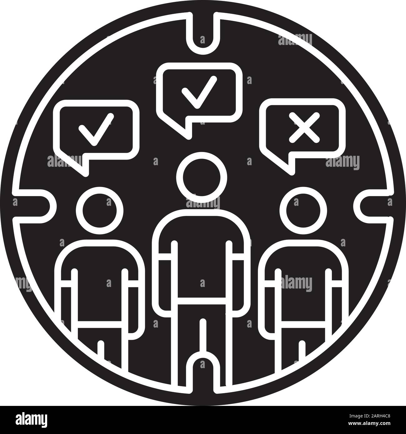 Survey target audience glyph icon. Public opinion. Focus group ...