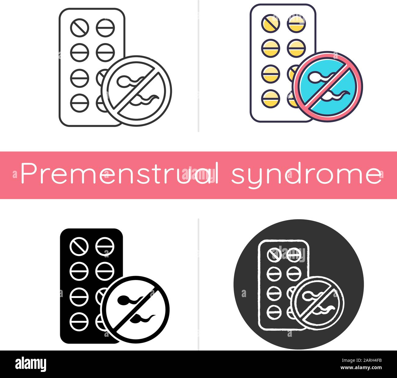 Birth control icon. Female contraceptive pills. Unplanned pregnancy ...