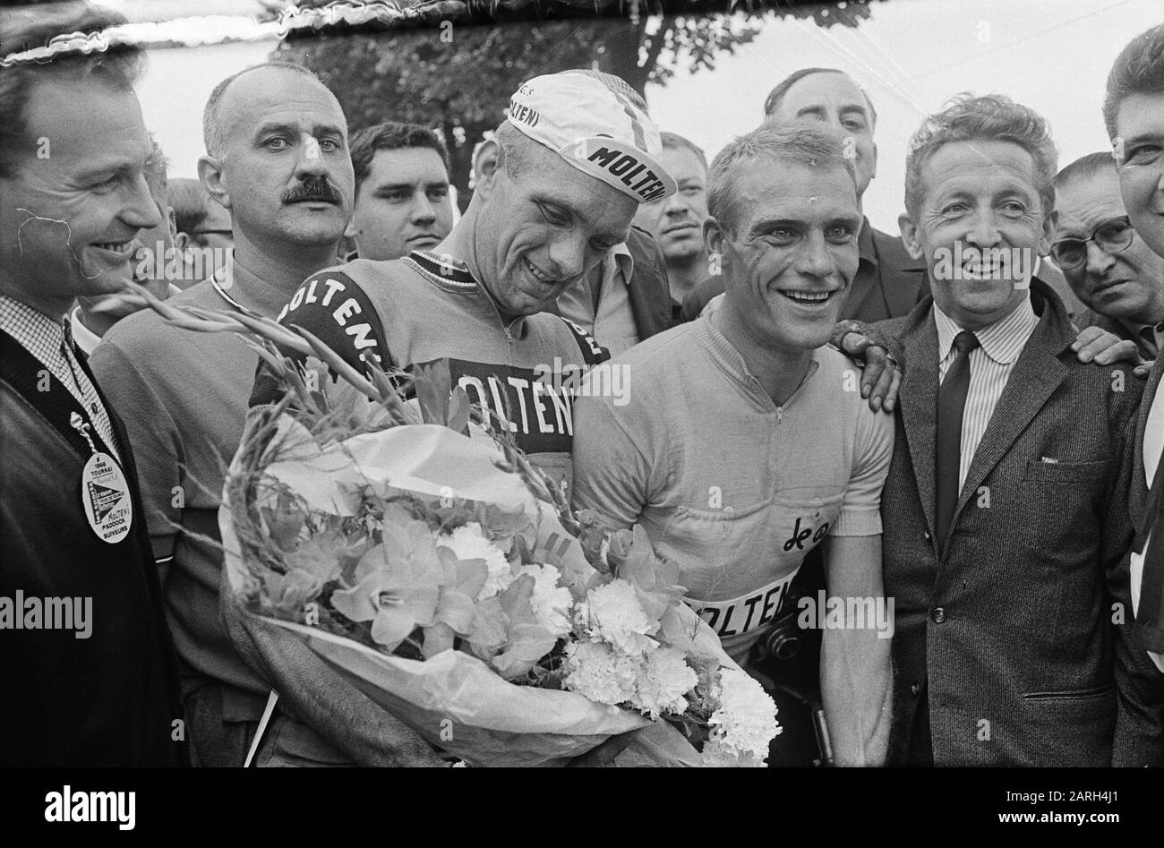 Tour de France, Rudi Altig (right), holder of yellow jersey, his ...