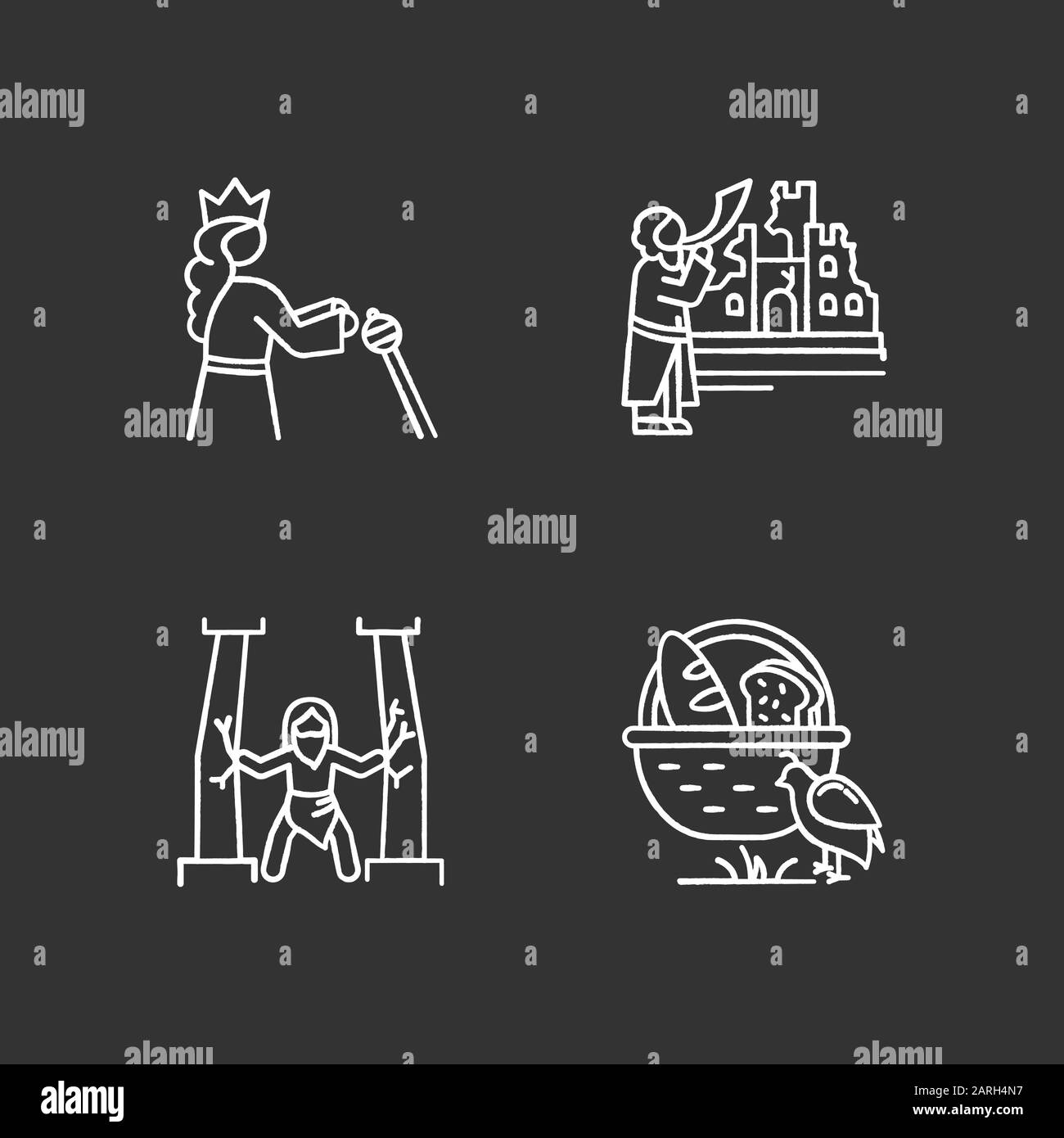 Biblical Myths And Legends Bible Narratives Color Icons Set. Noah Ark,