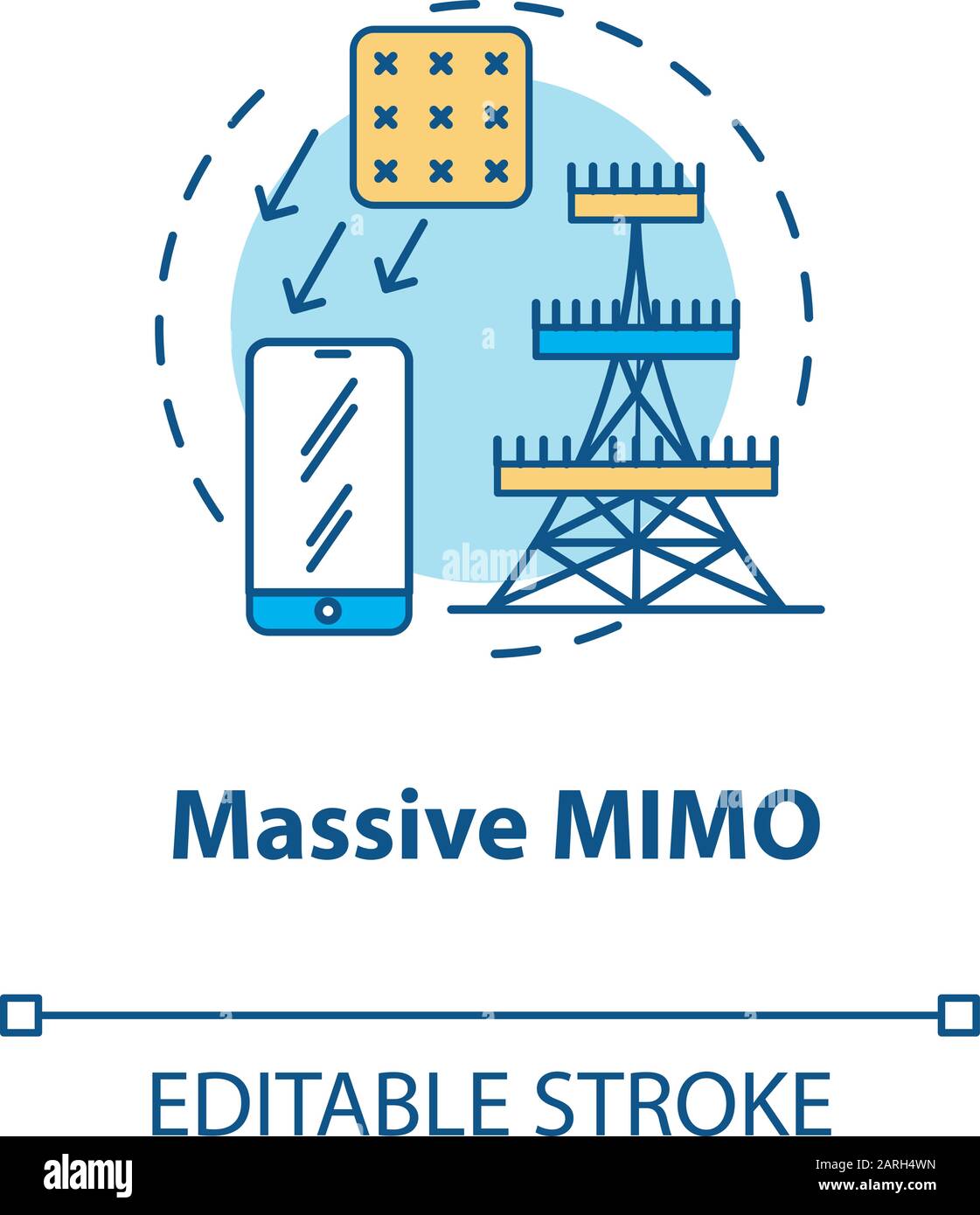 Massive MIMO concept icon. 5G technologies idea thin line illustration ...