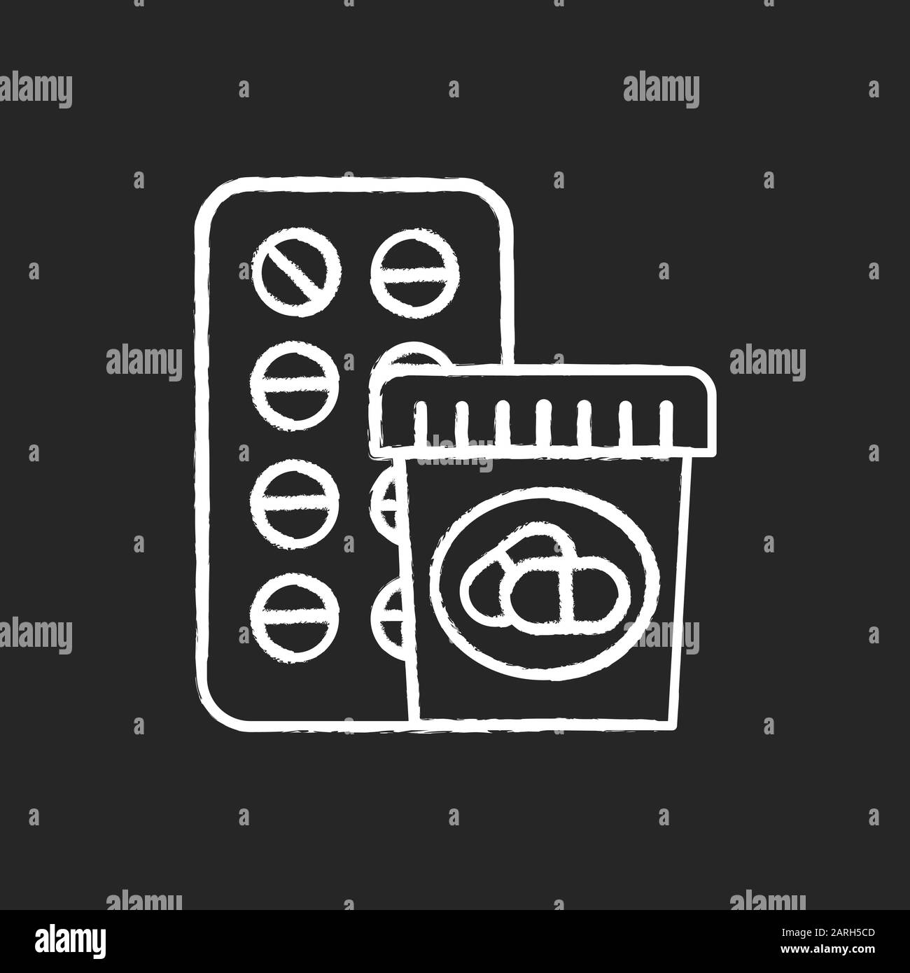 Medication chalk icon. Prescribed pills. Pharmacy and medicine. Allergy ...