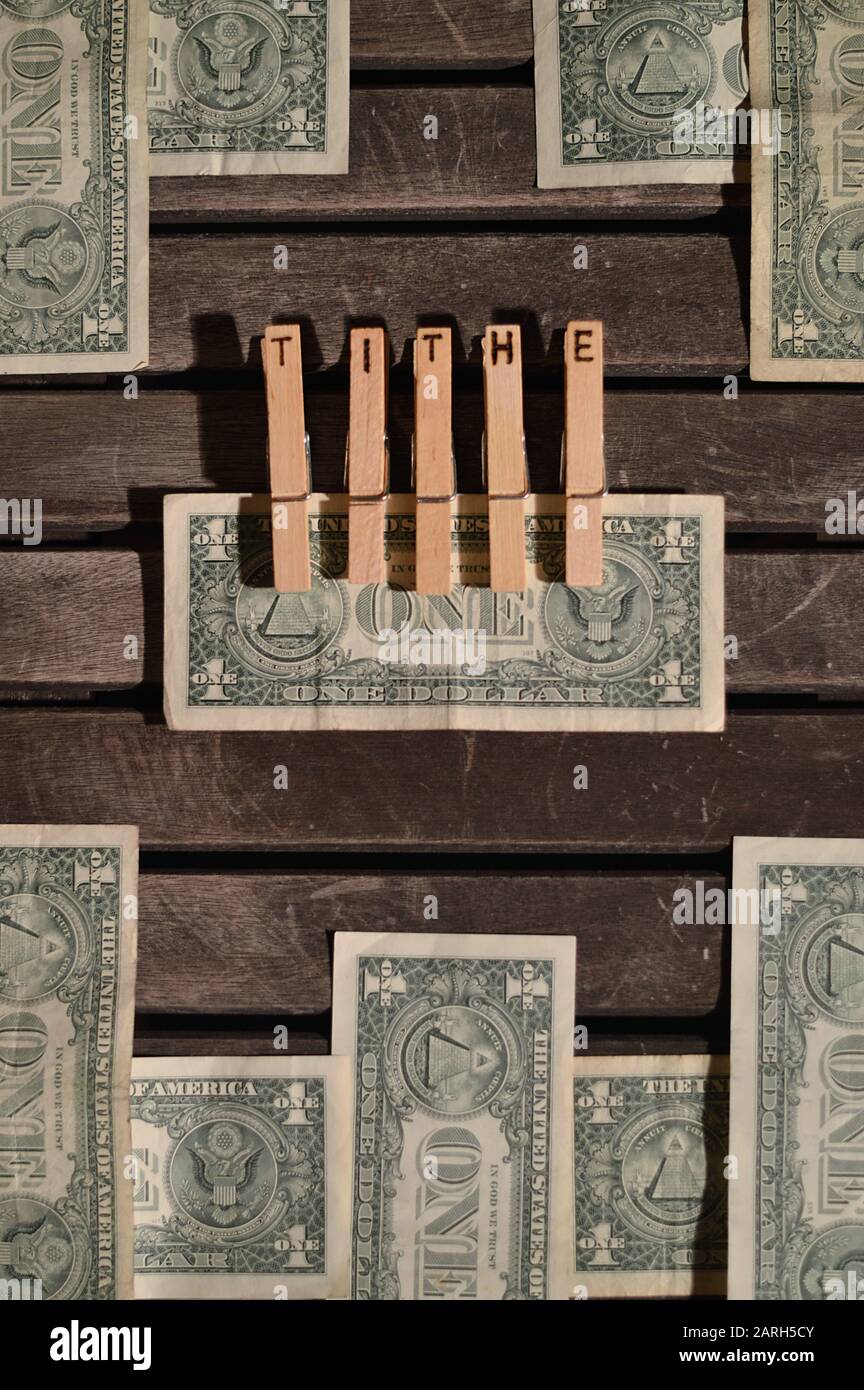 One-tenth of my money given as tithe Stock Photo - Alamy