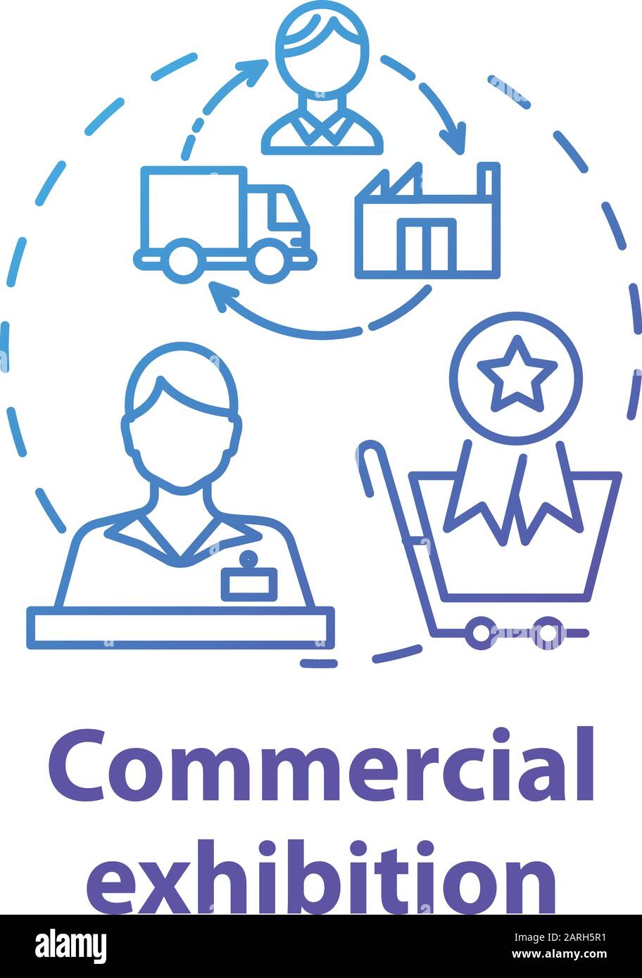 Commercial exhibition concept icon. International trading fair. Market ...