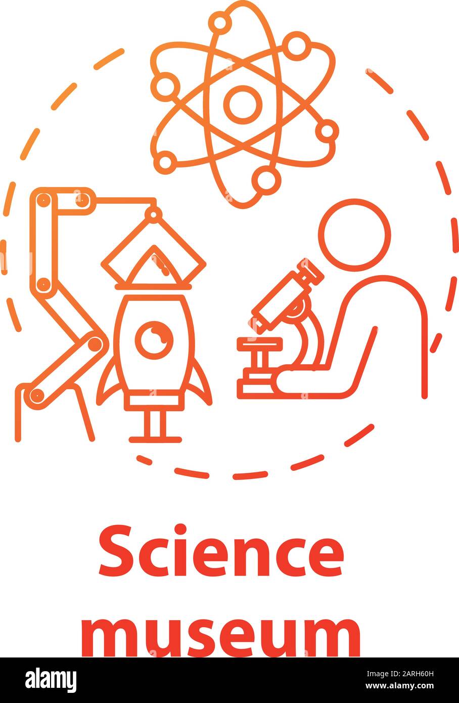 Science museum concept icon. Biotechnology and chemistry. Educational ...