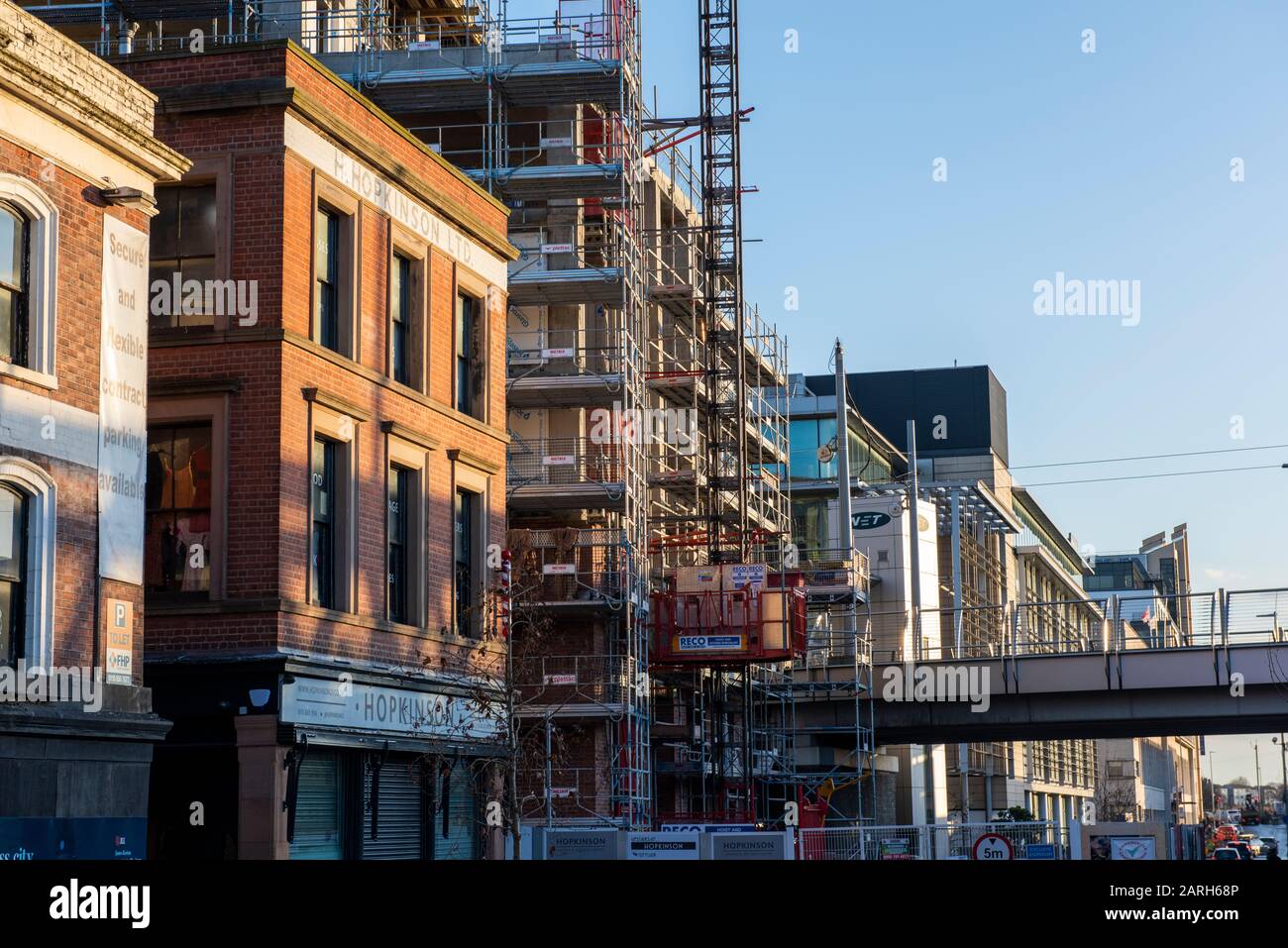 Construction work on student accommodation, Station Street on the South ...