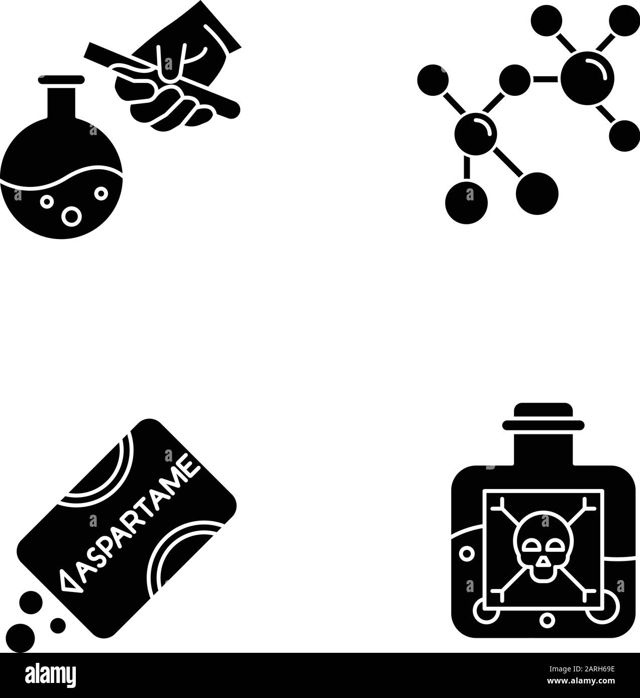Science and nature glyph icons set. Biotechnologies products ...