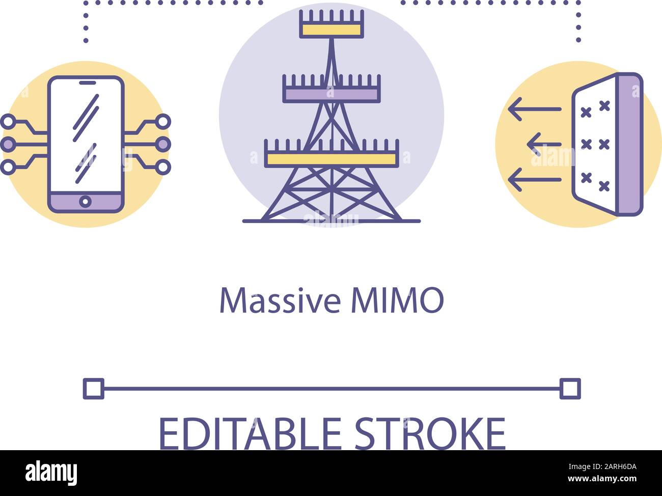 Massive MIMO concept icon. 5G technologies idea thin line illustration ...