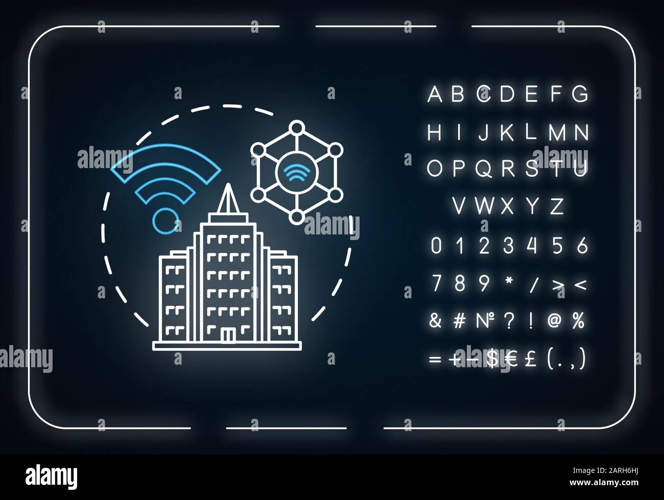 Smart city neon light concept icon. 5G technologies idea. Internet of ...