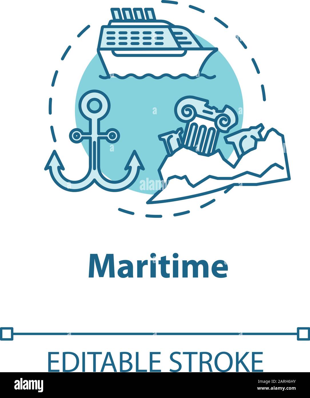 Maritime museum concept icon. Boats and ships exhibition. Ocean anchor ...