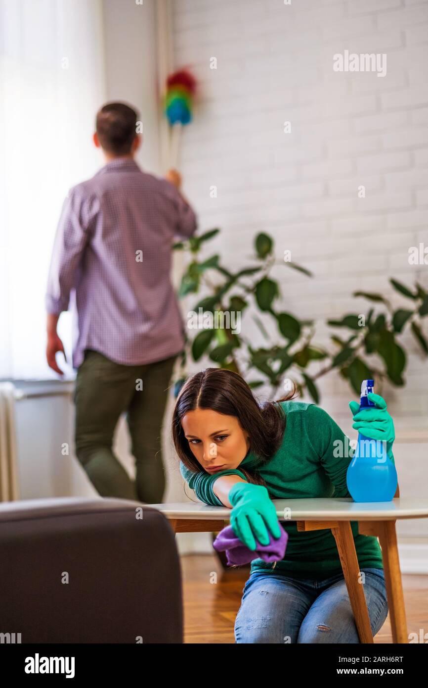 Exhausted cleaning hi-res stock photography and images - Alamy