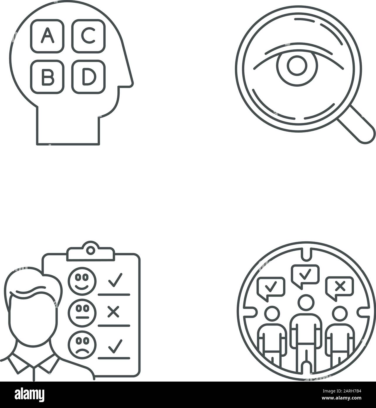 Survey methods linear icons set. Analysis. Interview. Target population ... Survey methods linear icons set. Analysis. Interview. Target population ...