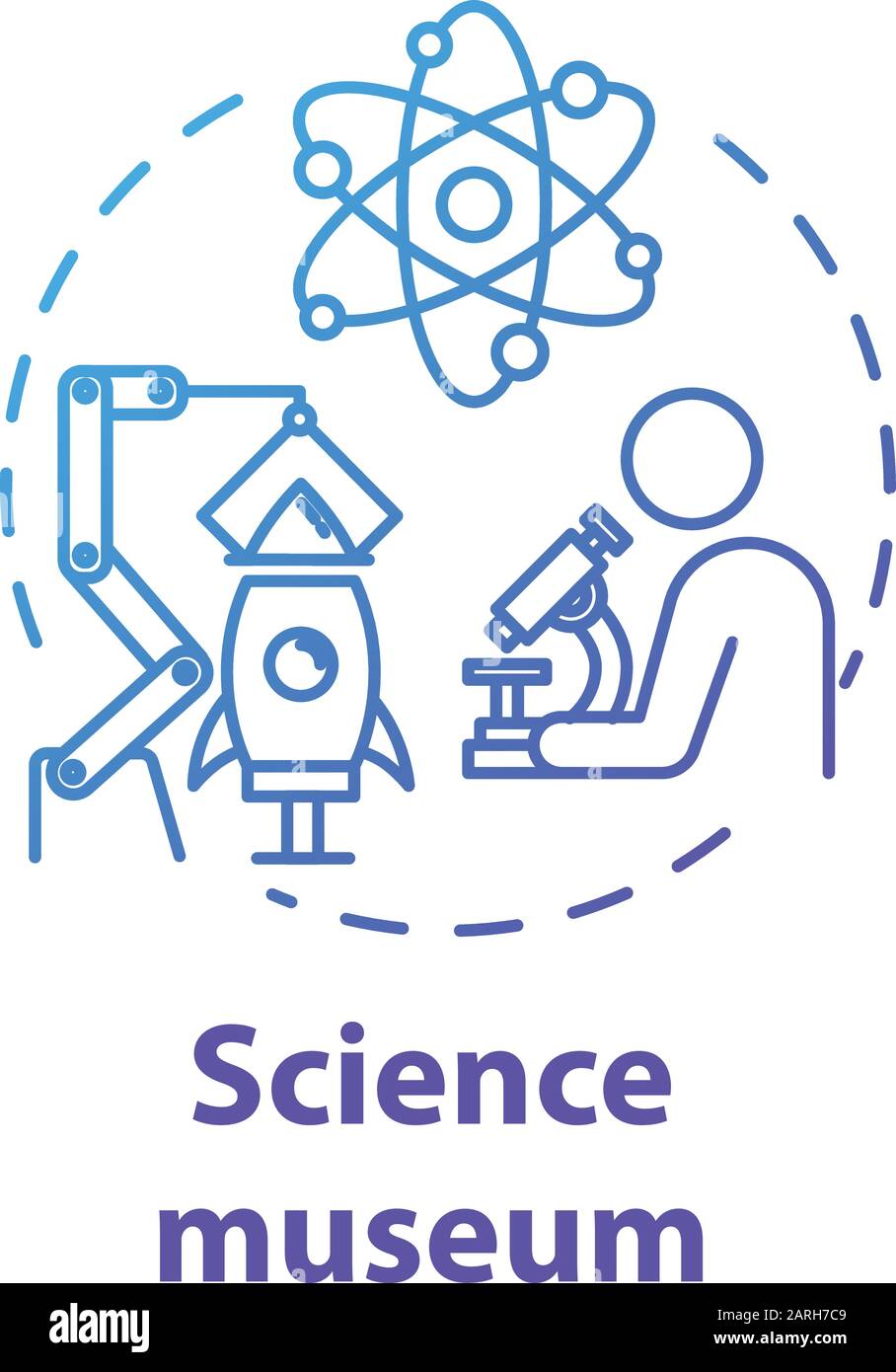 Science museum concept icon. Biotechnology and chemistry. Educational ...