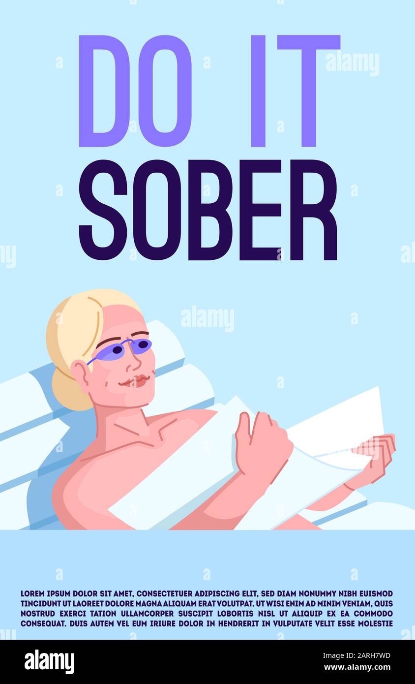 Do it sober poster vector template. Sunbathing danger. Brochure, cover ...
