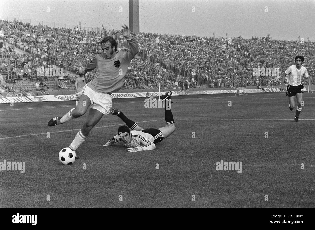 World Cup 74, Netherlands against Argentina 4-0; Neeskens is goalkeeper ...